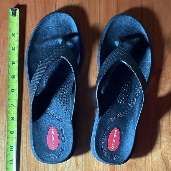 Okabashi | Shoes | Okabashi Womens Black Flip Flops Sz 9 | Poshmark
